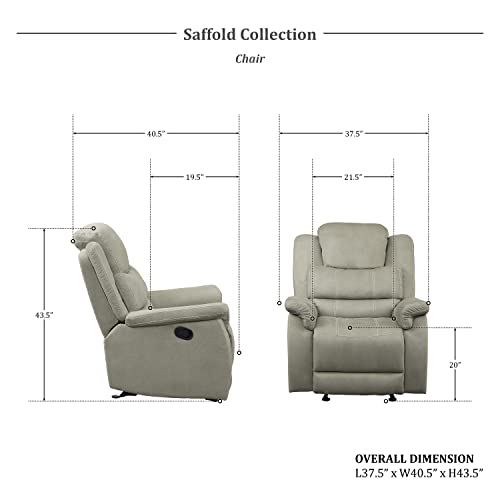 Lexicon Saffold Manual Glider Reclining Chair, Gray