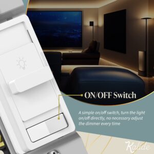 TOPGREENER Dimmer Light Switch for 200W Dimmable LED/CFL Lights, Single Pole/3-Way LED Slide Dimmer Switch,Neutral Wire Not Required,TGSDS3-W-6PCS, 6 Pack, White