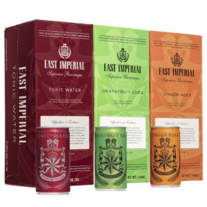 East Imperial Tonic Water, Grapefruit Soda & Ginger Beer, Can Collection, 6.1 Fl Oz (3x 10 Packs)