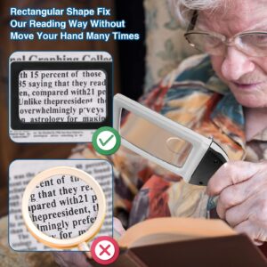 Magnifying Glass for Reading, 3X 10X Foldable Magnifier with 50 LED Lights 3 Level Dimmable-Evenly Lit Viewing Area Ideal for Reading and Low Vision Seniors