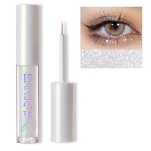 erinde liquid glitter eyeshadow eyeliner, korean makeup tear drop, shimmer metallic, lightweight waterproof long wearing, loose glitter glue for crystals eye glitter christmas makeup, colorful sequins