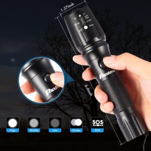 PHIXTON Flashlights LED High Lumens 2 Pack, Bright 3000 Lumen Handheld Flash Lights, Powerful Small Flashlight, Adjustable, Waterproof, for Gift Survival Emergency Camping Hiking Gear