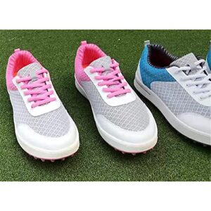 ZHENSI Women's Golf Shoes Spikeless Mesh Sneakers Lightweight Breathable Ladies Summer Golf Trainers,Blue,7.5