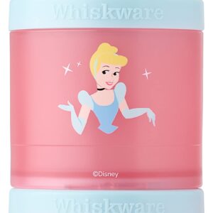 Whiskware Disney Princess Stackable Snack Containers for Kids and Toddlers, 3 Stackable Snack Cups for School and Travel, Cinderella