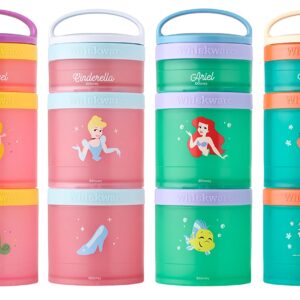 Whiskware Disney Princess Stackable Snack Containers for Kids and Toddlers, 3 Stackable Snack Cups for School and Travel, Cinderella