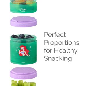 Whiskware Disney Princess Stackable Snack Containers for Kids and Toddlers, 3 Stackable Snack Cups for School and Travel, Cinderella