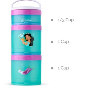 Whiskware Disney Princess Stackable Snack Containers for Kids and Toddlers, 3 Stackable Snack Cups for School and Travel, Cinderella