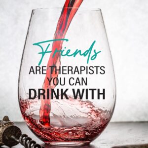 Funny Wine Glass for Women Men | Funny Christmas Birthday Drinking Glasses for Best Friend BFF | Cute Stemless Wine Glass | Unique Inappropriate Adult Humor Gift for Wine Lovers | Wine Gifts for Women