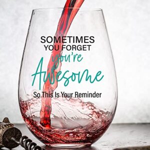 We Are Trouble Together - Funny Wine Glass for Women, Best Friend Gift For Women, Funny Gifts for Her, Birthday Gifts for Women or Men, Unique Gift for Girlfriend, Sister, BFF 15oz Stemless Wine Glass