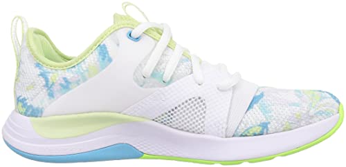 Under Armour Women's Charged Breathe Training Shoe, (100) White/Pale Olive/Fresco Blue, 10, US