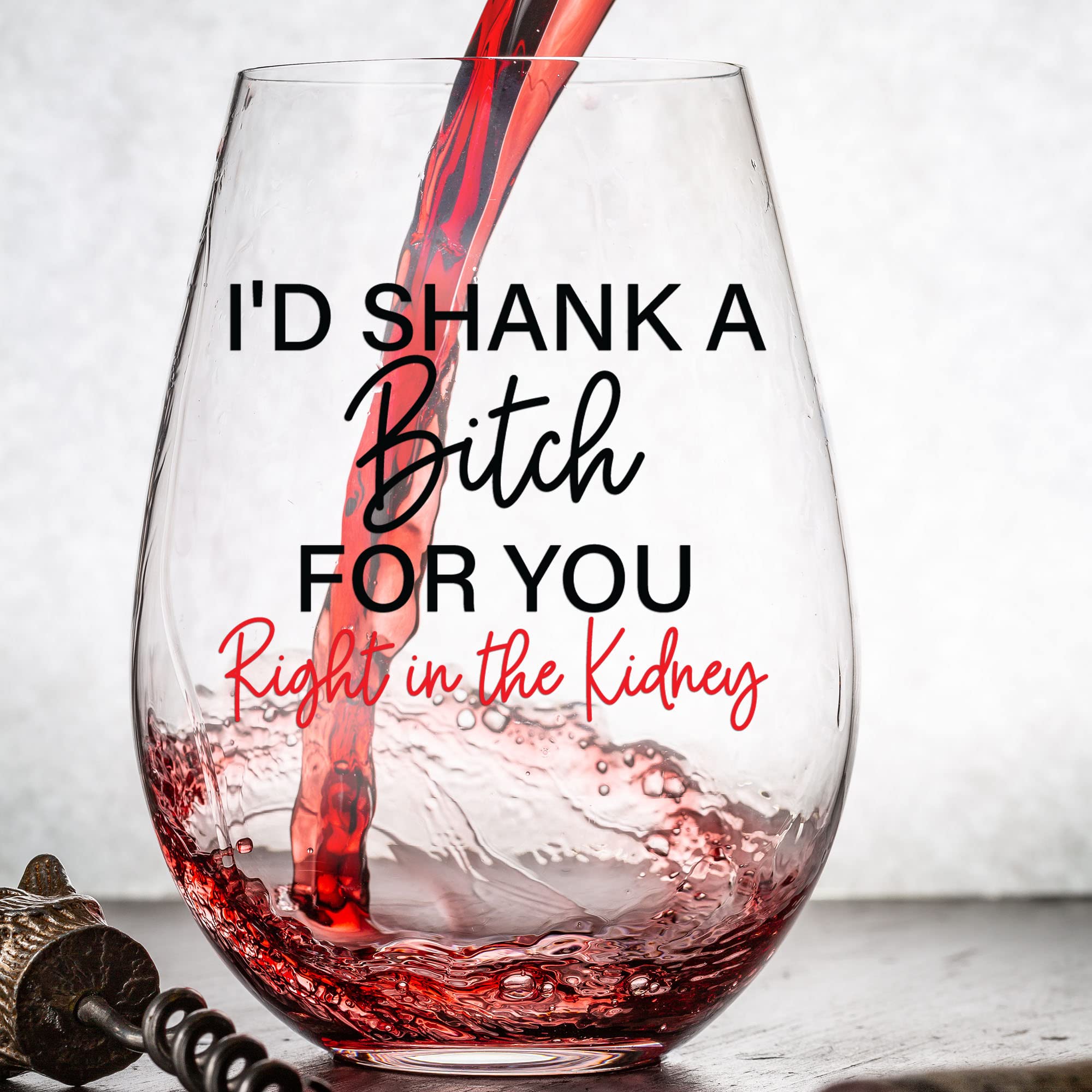 Friend Gifts for Women | Funny Wine Glass for Women | Humorous Gifts for Birthday Gifts for Friends Female | Cute Christmas Friendship Gifts Ideas for Women Funny Going Away Gifts | 15 oz Stemless