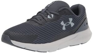 under armour women's surge 3 print, (400) downpour gray/harbor blue/metallic harbor blue, 7, us