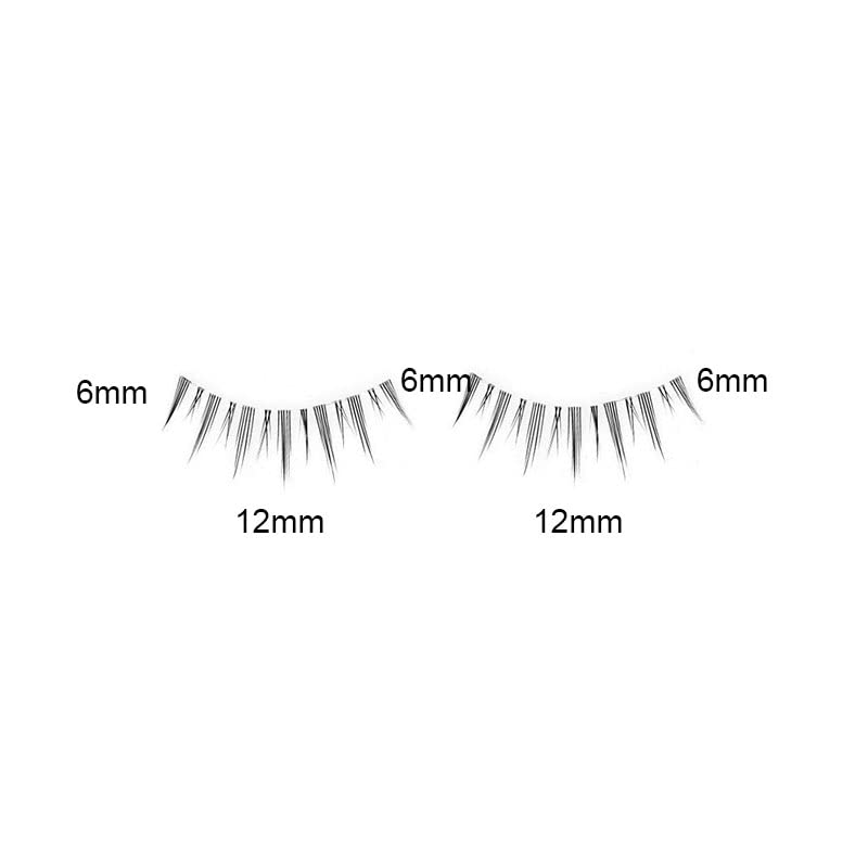 LASGOOS Fake Eyelashes Natural Look False Eye Lashes Daily Strip Cross Clear Band 6-12mm Cross Lashes Invisible Thin band Cute Lash for Wedding Daily Work Eye Makeup 5 Pairs