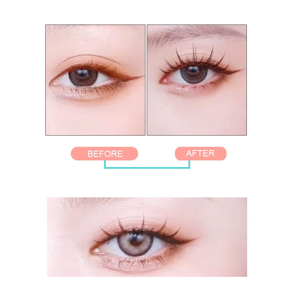 LASGOOS Fake Eyelashes Natural Look False Eye Lashes Daily Strip Cross Clear Band 6-12mm Cross Lashes Invisible Thin band Cute Lash for Wedding Daily Work Eye Makeup 5 Pairs