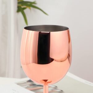 Buy Go! Stainless Steel Wine Glass,BuyGo 2-Pack Stemmed Rose Gold Wine Glasses with Pourer,Unbreakable Wedding Goblets Drinkware for Champagne,Cocktail,12 Oz