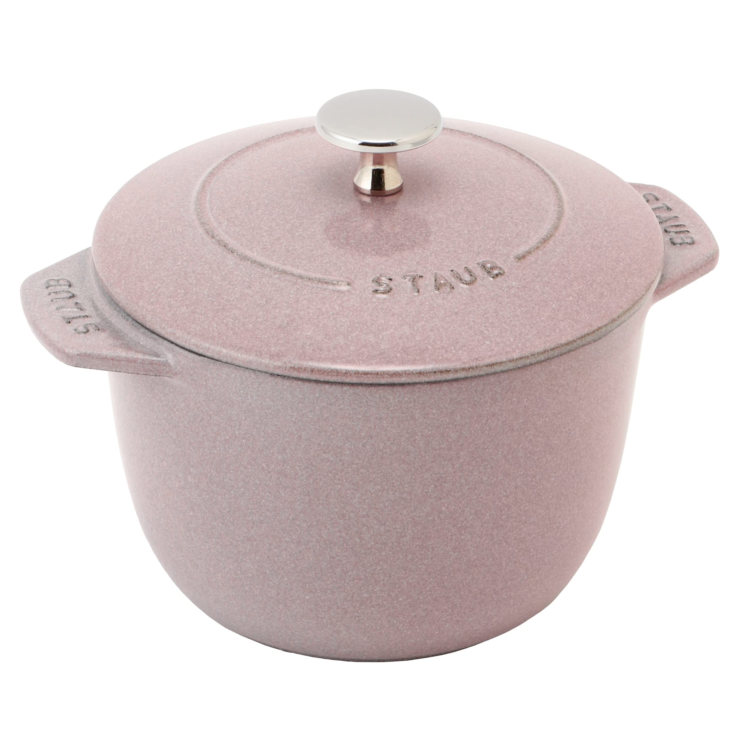 Staub La Cocotte de GOHAN 40508-854 Chiffon Rose M 6.3 inches (16 cm) Rice Pot, 2 Pieces, Cast Iron Pot, Rice Cooker (Genuine Japanese Product with Serial Number)