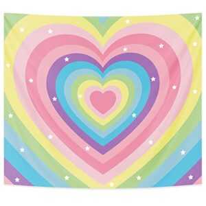 pecfamly danish pastel room decor - tapestry for bedroom - toddler baby girl room decor - rainbow room decor for girls bedroom - cute room decor aesthetic - unicorn decor for girls room (51"x59")