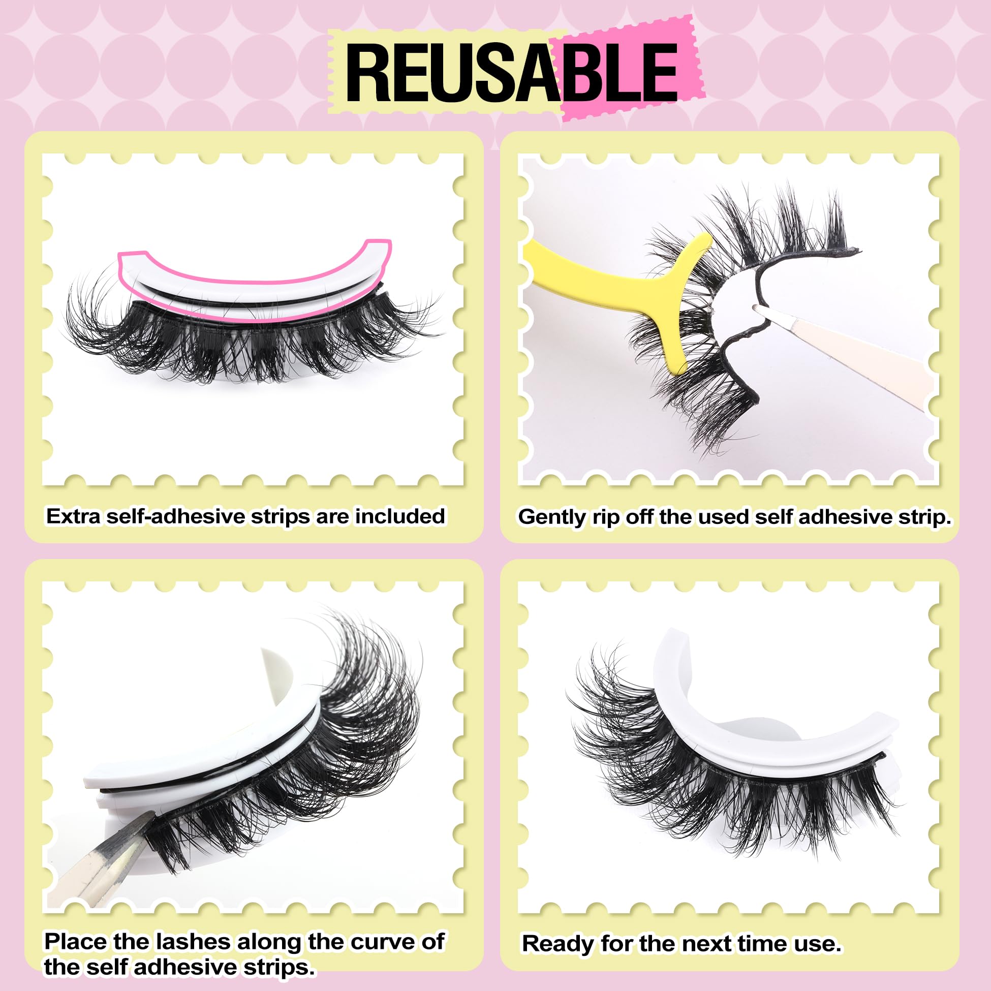 20 Pairs Lashes False Eyelashes Natural Look Wispy Cat Eye Mink Lashes Fluffy D Curl Fake Eye Lashes 3D Dramatic Long Thick Russian Strip Lashes Pack by Mavphnee