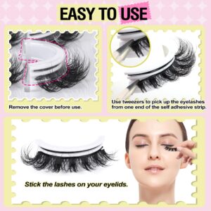 20 Pairs Lashes False Eyelashes Natural Look Wispy Cat Eye Mink Lashes Fluffy D Curl Fake Eye Lashes 3D Dramatic Long Thick Russian Strip Lashes Pack by Mavphnee