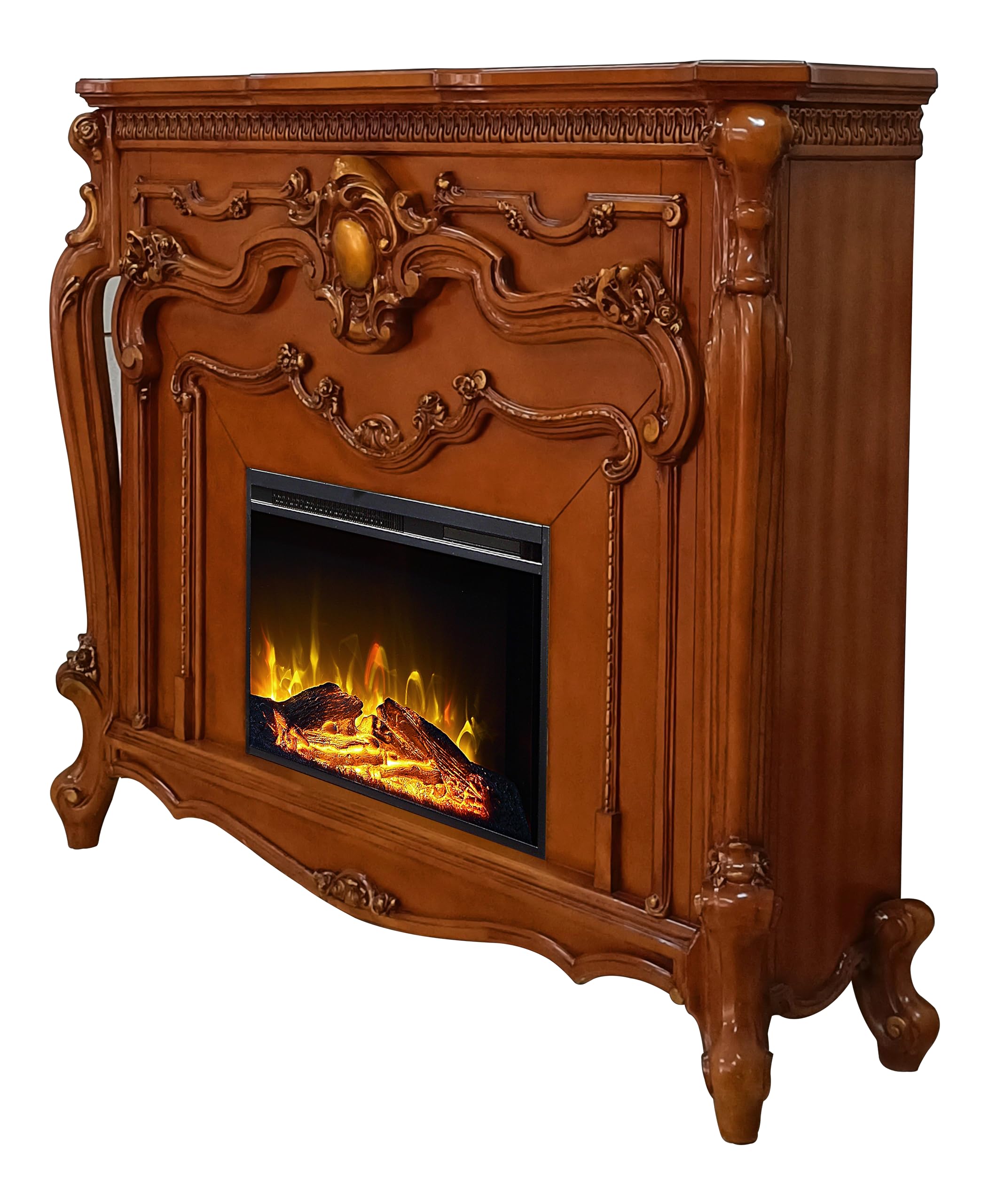 Electric Fireplace Infrared Heater in Honey Finish