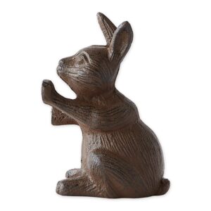 dii cast iron door stop collection heavy & decorative stopper, 4x3x5", rabbit