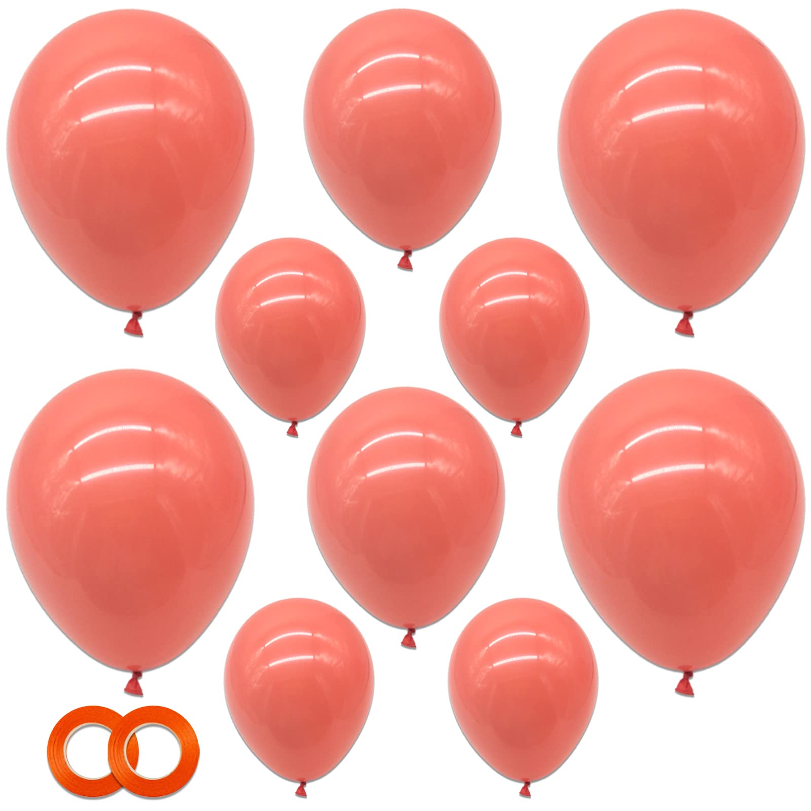 Coral Balloons,3 Different Sizes 77 Pack Coral Balloons 12 Inch,5 Inch,10 Inch Coral Balloon Garland Arch Kit for Birthday Valentines Baby Shower Wedding