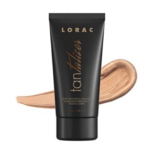 lorac tantalizer body bronzing luminizer, travel size | bronzing lotion | full body bronzer, antioxidant infused, cruelty free, gluten free, vegan