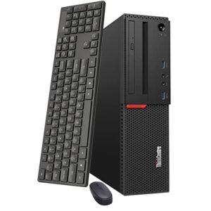 lenovo thinkcentre m800 sff desktop computer pc, intel core i7-6700 3.40ghz, 16gb ddr4 ram, 512gb ssd, built-in wifi bt,dvd-rw,wireless keyboard mouse,windows 10 pro (renewed)