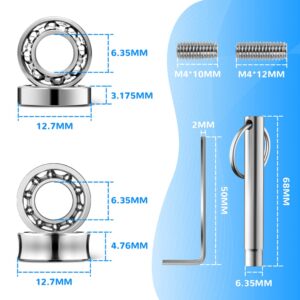 Yoyo Bearing Pack, Yoyo Replacement - Unresponsive Yoyo Bearing + Narrow C Responsive Bearing + 10 PCS Yoyo Strings + Axle (10mm) + Axle (12mm) + Yoyo Bearing Remover Tool + Mini Allen Wrench