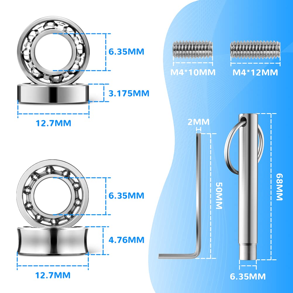 Yoyo Bearing Pack, Yoyo Replacement - Unresponsive Yoyo Bearing + Narrow C Responsive Bearing + 10 PCS Yoyo Strings + Axle (10mm) + Axle (12mm) + Yoyo Bearing Remover Tool + Mini Allen Wrench