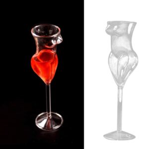 URMAGIC 2 Pcs Novelty Wine Glasses, 7 Oz Naked Women Cocktail Glasses,Transparent Female Body Whiskey Glass,Beauty Body Shaped Champagne Goblet,Drinking Glasses,Juice Cup,Bar Party Decoration