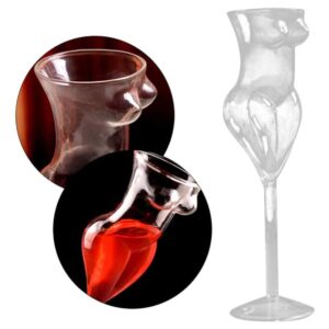 URMAGIC 2 Pcs Novelty Wine Glasses, 7 Oz Naked Women Cocktail Glasses,Transparent Female Body Whiskey Glass,Beauty Body Shaped Champagne Goblet,Drinking Glasses,Juice Cup,Bar Party Decoration