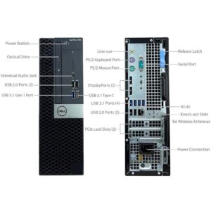 DELL Optiplex 7060 SFF Desktop Computer PC | Intel 8th Gen i5-8500 (6 Core) | 16GB DDR4 Ram New 1TB NVMe M.2 SSD | Built-in WiFi & Bluetooth | Windows 11 Pro | Wireless Keyboard & Mouse(Renewed)