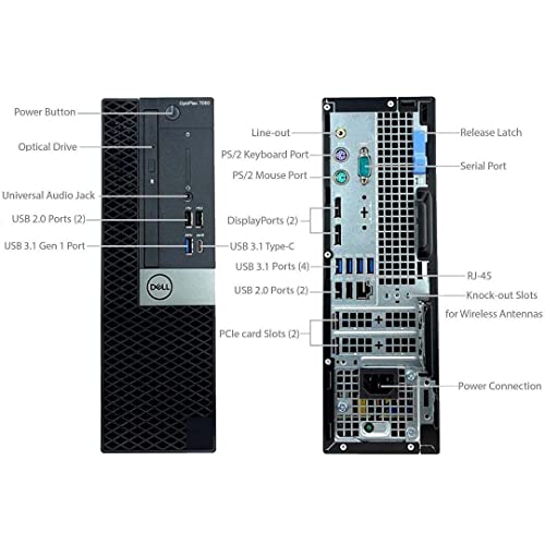 DELL Optiplex 7060 SFF Computer | Intel 8th Gen i5-8500 | 16GB Ram 256GB NVMe M.2 SSD | Windows 11 Pro | Wireless Keyboard & Mouse (Renewed)