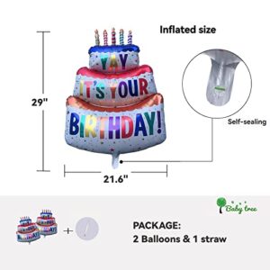 Happy Birthday Balloon Big 39" Foil Inflated Mylar Balloons Large Self-inflating Happy Bday Delivery Ballon Party Decoration Inflatable Ballons Supplies YAY