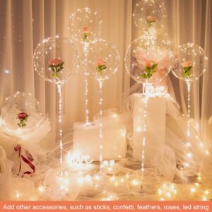 24 Inch Clear Balloons Bobo Balloons, 10 Pcs Clear Balloons for Stuffing, Big Transparent Bubble Balloons, Large Helium Balloon for Wedding Birthday Graduation Christmas Party Decorations