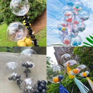 24 Inch Clear Balloons Bobo Balloons, 10 Pcs Clear Balloons for Stuffing, Big Transparent Bubble Balloons, Large Helium Balloon for Wedding Birthday Graduation Christmas Party Decorations