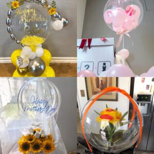 24 Inch Clear Balloons Bobo Balloons, 10 Pcs Clear Balloons for Stuffing, Big Transparent Bubble Balloons, Large Helium Balloon for Wedding Birthday Graduation Christmas Party Decorations