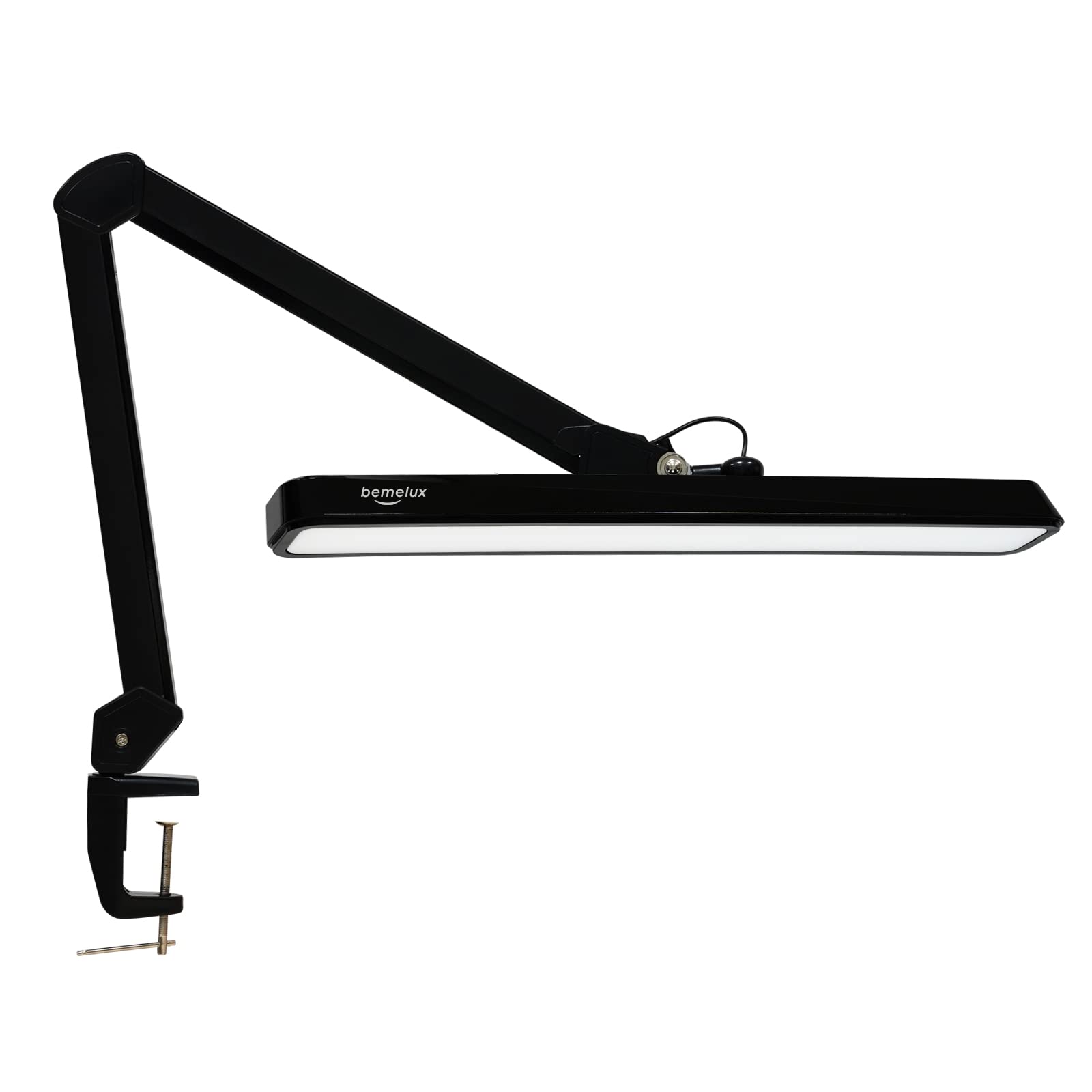 bemelux LED Architect Desk Lamp with Clamp, Metal Swing Arm 2000 Lumens Dimming Office Table Lamp for Task Work Drafting Reading Desktop, 234PCS Bright LEDs, 24W, 5 Color Temperatures Workbench Lamp