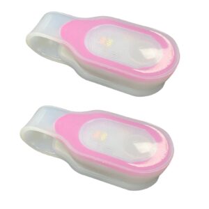 2pcs Hands Free LED Flashlight Clip on Flashlight Mini Safety Nursing Night Lights for Outdoor Sports Pink z1 z1