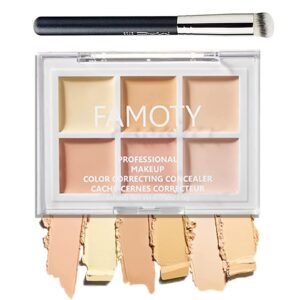 6 colors correcting concealer palette, concealer makeup cream contour palette - 6 in 1 liquid contour highlighting makeup kit, contouring concealer palette for conceals dark circles, blemish (02)