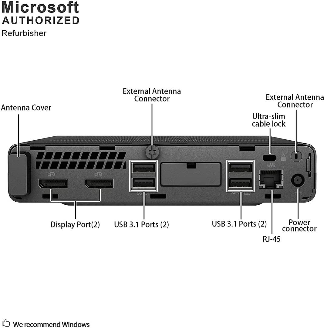 HP 800 G4 Mini Desktop Intel i7-8700T UP to 4.00GHz 32GB DDR4 128GB SSD + New 1TB NVMe SSD Built-in Wi-Fi BT Dual Monitor Support Wireless Keyboard and Mouse Win11 Pro (Renewed)