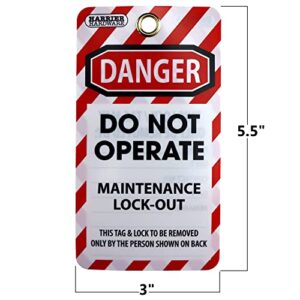 Harrier Hardware Lockout Tagout Tags, 3 x 5.5-inch, OSHA Compliant Lock Out Tags 40-Pack