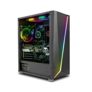 YEYIAN Kunai X11 Gaming PC Desktop Computer, INTEL i5-11600KF 6-Core 3.9GHz, GeForce RTX 3060 12GB GDDR6, 500GB NVMe SSD, 2TB HDD, 16GB DDR4 3200MHz, 120mm AIO Liquid Cooling, Windows 11, WiFi 5, BT 5