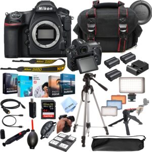 als variety-nikon nikon d850 dslr camera 45.7 mp body (no lens)-64gb extreme speed card,led always on light,tripod,gripod,case,and more (30pc video bundle)