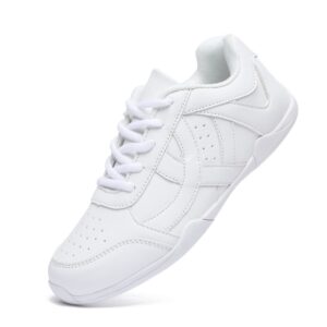 danzcue womens girls cheer shoes white, cheerleading athletic shoes, 8m