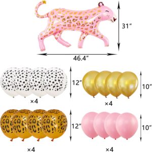 Leopard Birthday Banner Pink Safari Cheetah Party Decoration Animal Balloon Jungle Tropical Forest Party Supplies