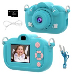 Bioyoak Kids Camera, Christmas Birthday Gift for Boys Age 3-9, HD Digital Video Cameras for Toddler with 1080P Video, Portable Toy for 3 4 5 6 7 8 9 Year Old Boys Girls with 32GB SD Card