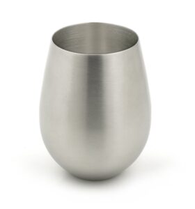 stainlesslux 73345 brushed stainless steel tumbler/glass cup/wine glass - quality drinkware for your enjoyment