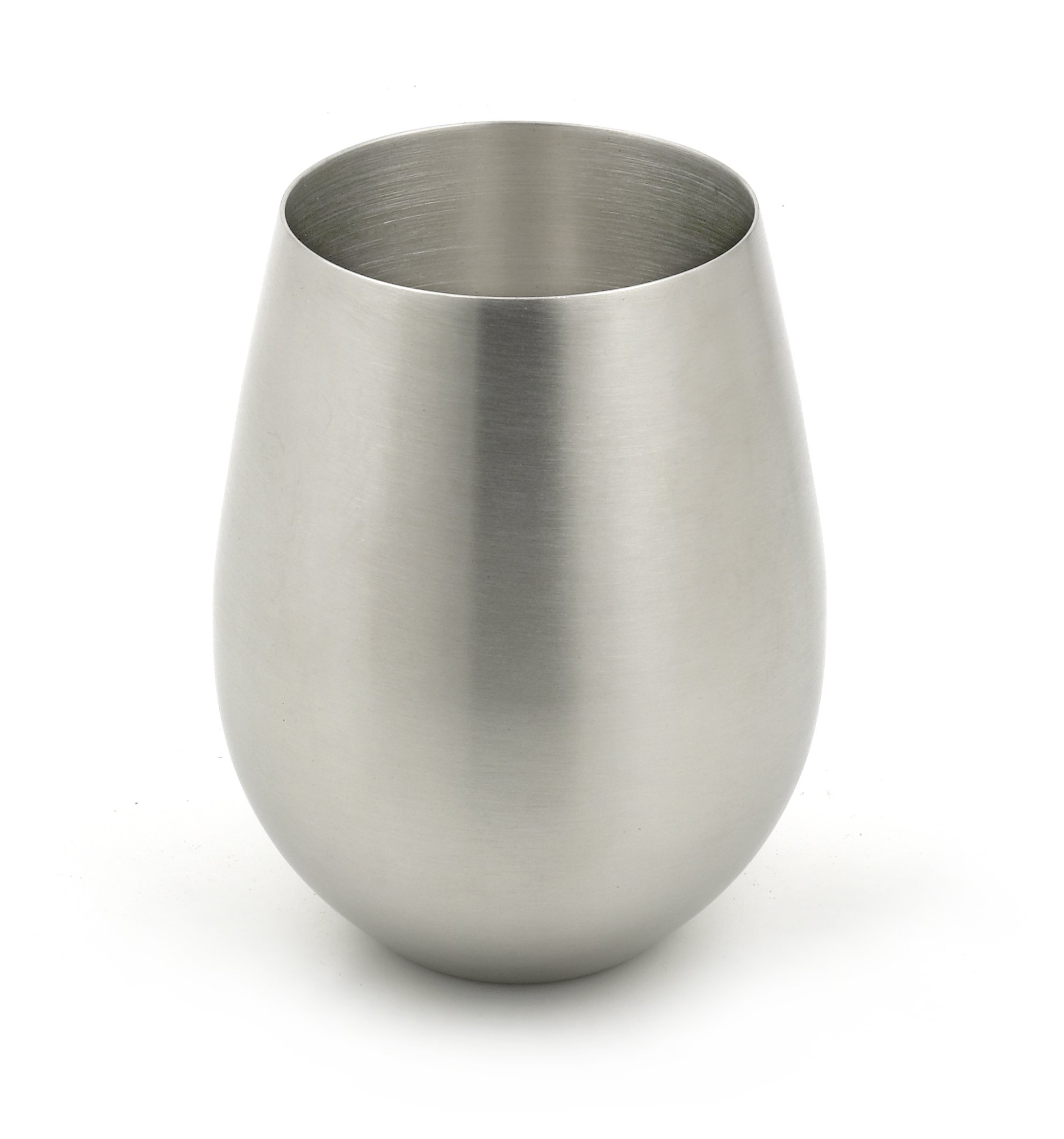 StainlessLUX 73345 Brushed Stainless Steel Tumbler/Glass Cup/Wine Glass - Quality Drinkware For Your Enjoyment